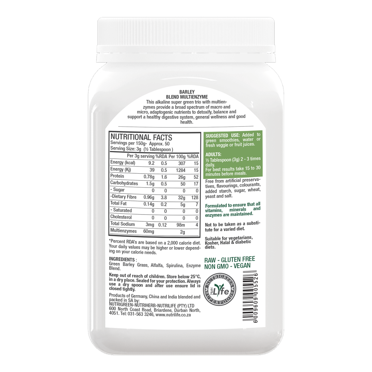 Nutrigreen Barley Blend Multienzyme Superfood – Nutrigreen Nutriherb ...
